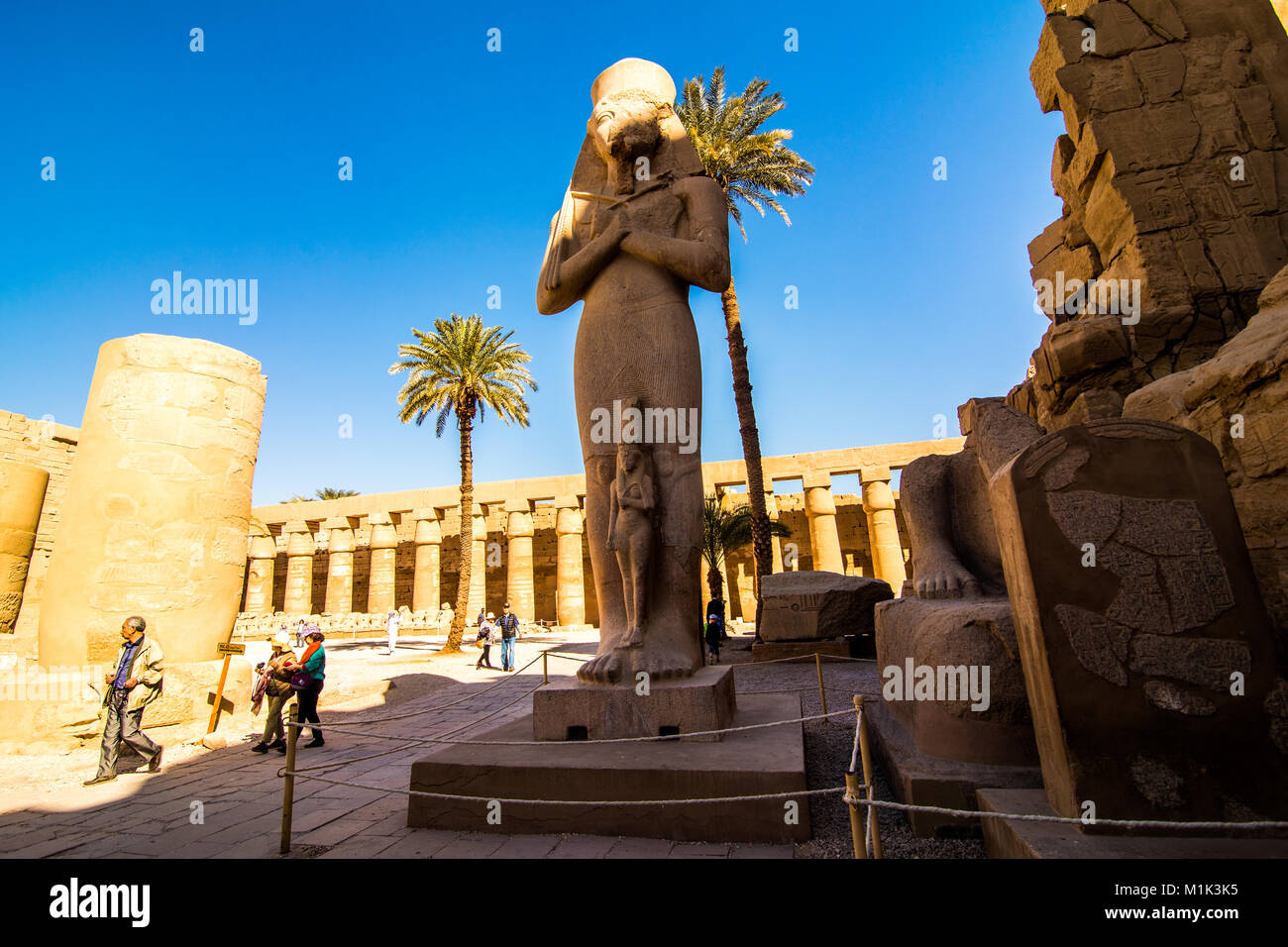 Statue in the temple of Karnak in Luxor Egypt Stock Photo - Alamy