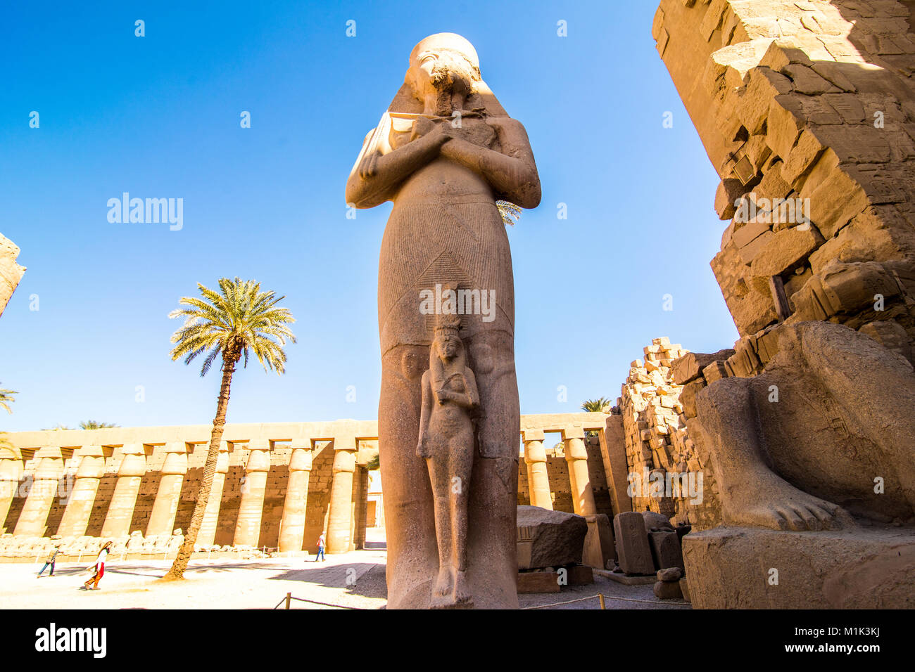 Statue in the temple of Karnak in Luxor Egypt Stock Photo - Alamy