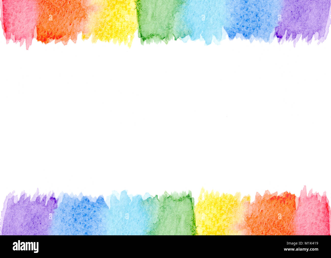 Pastel Watercolor Border Watercolor Texture Frame Rainbow Stock