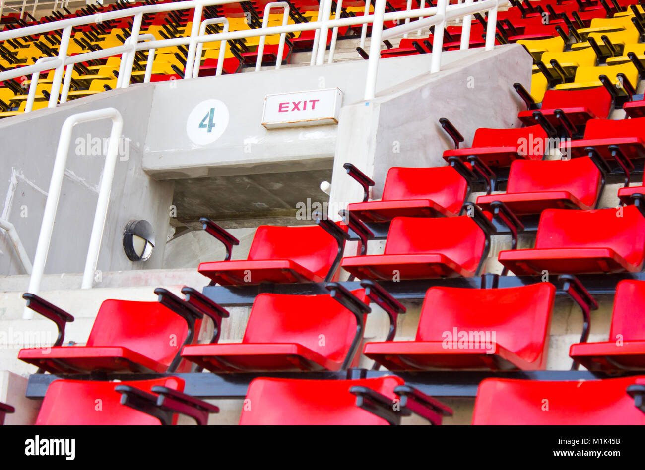 Exit sign at stadium Stock Photo - Alamy