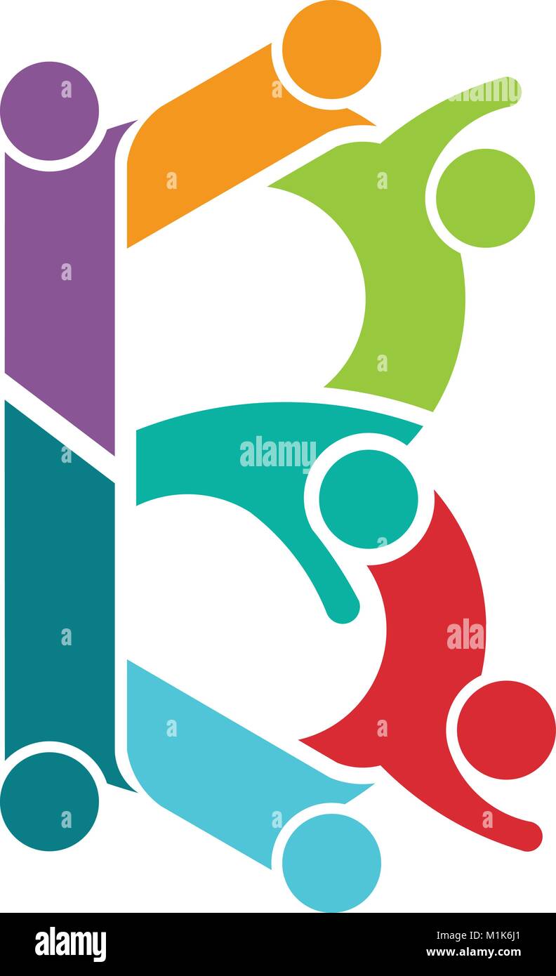 B Letter by Kids Figures. Vector Illustration Stock Vector Image & Art ...
