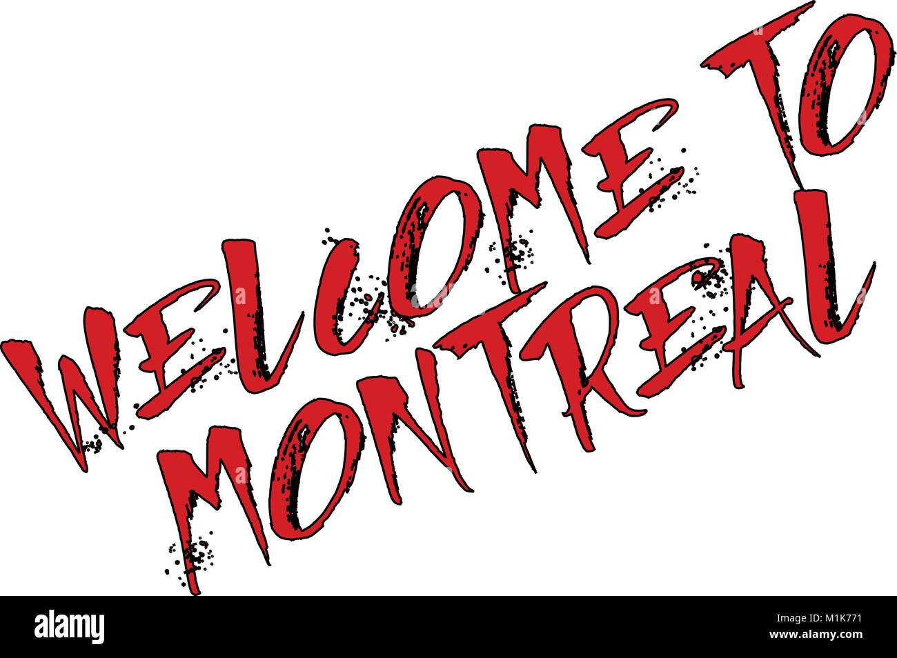 Welcome to montreal text sign illustration on white background Stock ...