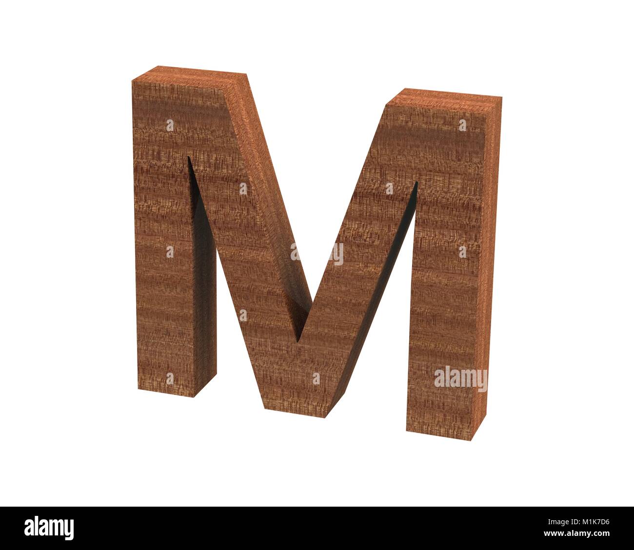 Font polished mahogany capital M Stock Photo - Alamy