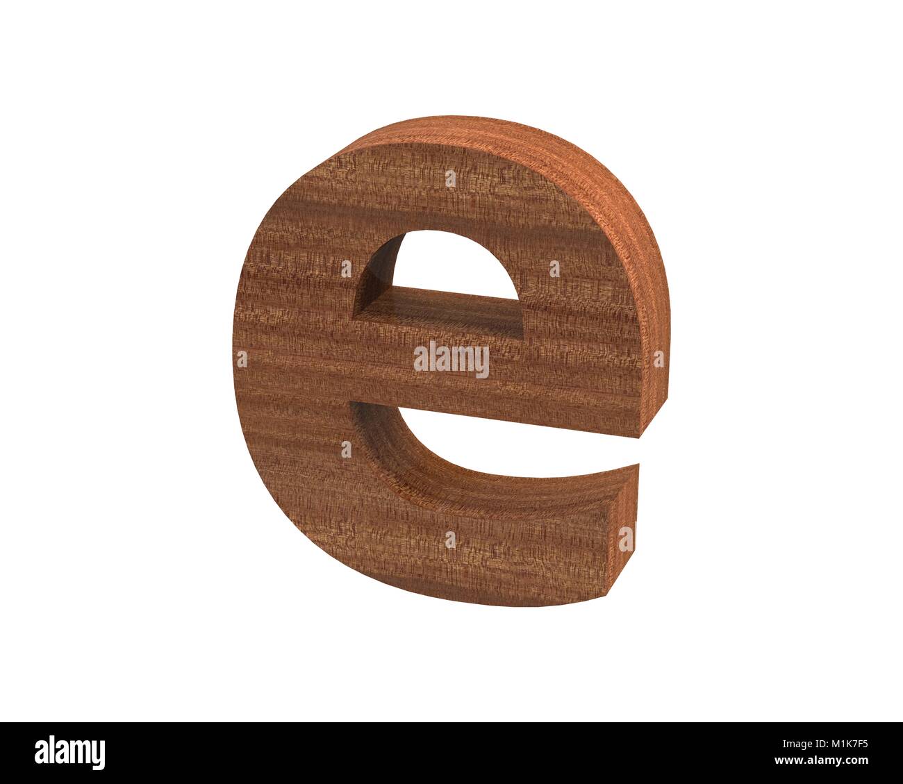 Font polished mahogany lowercase e Stock Photo - Alamy
