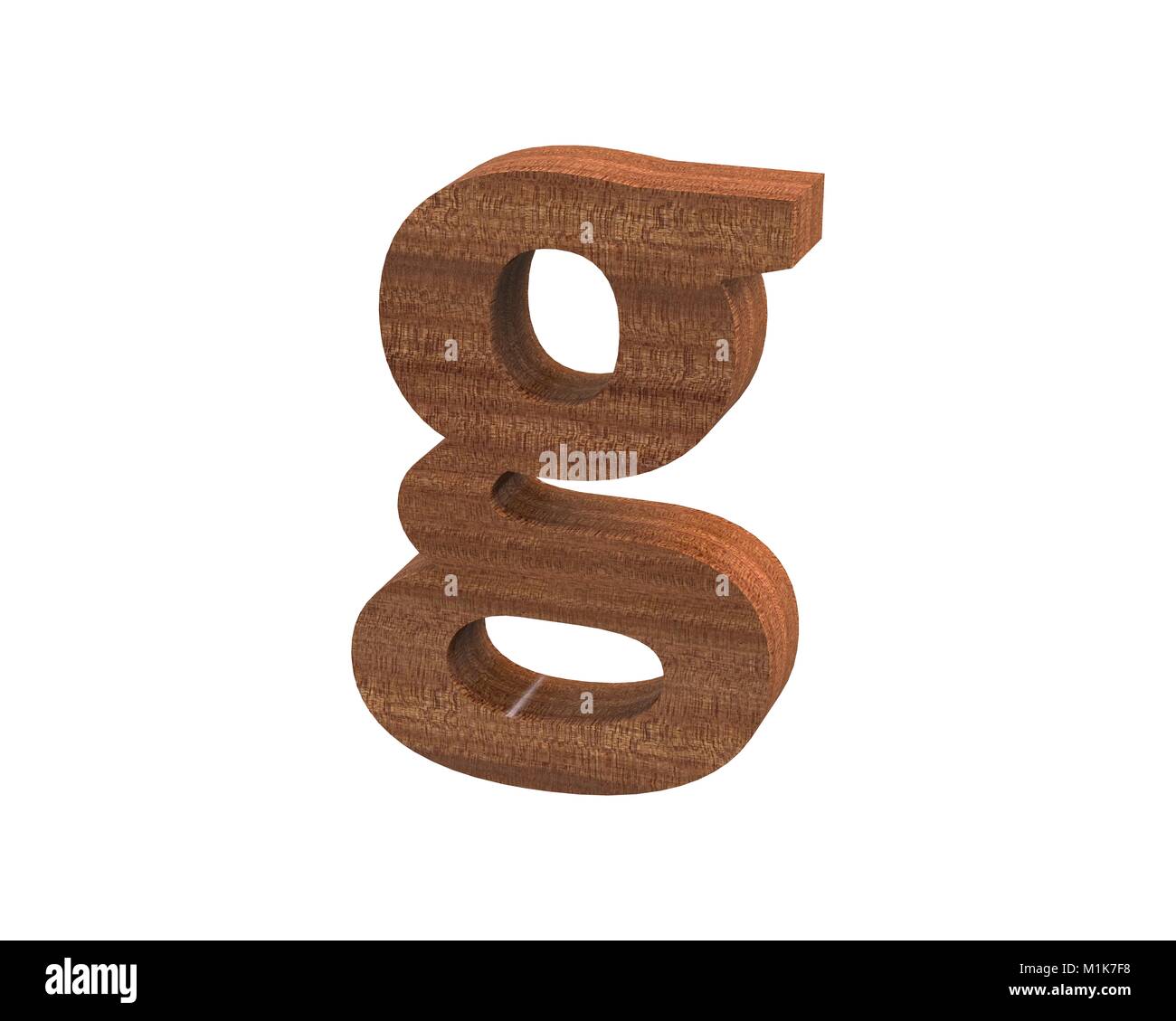 Font polished mahogany lowercase g Stock Photo - Alamy