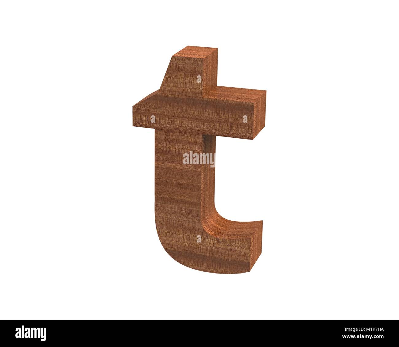Font polished mahogany lowercase t Stock Photo - Alamy