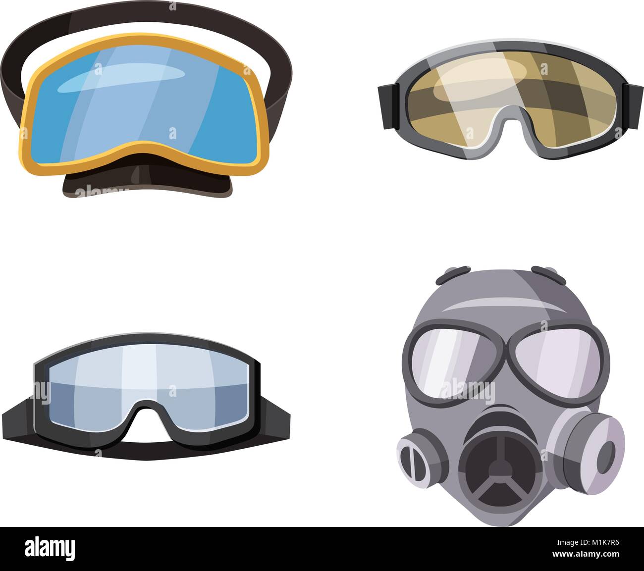 Mask icon set, cartoon style Stock Vector Image & Art - Alamy