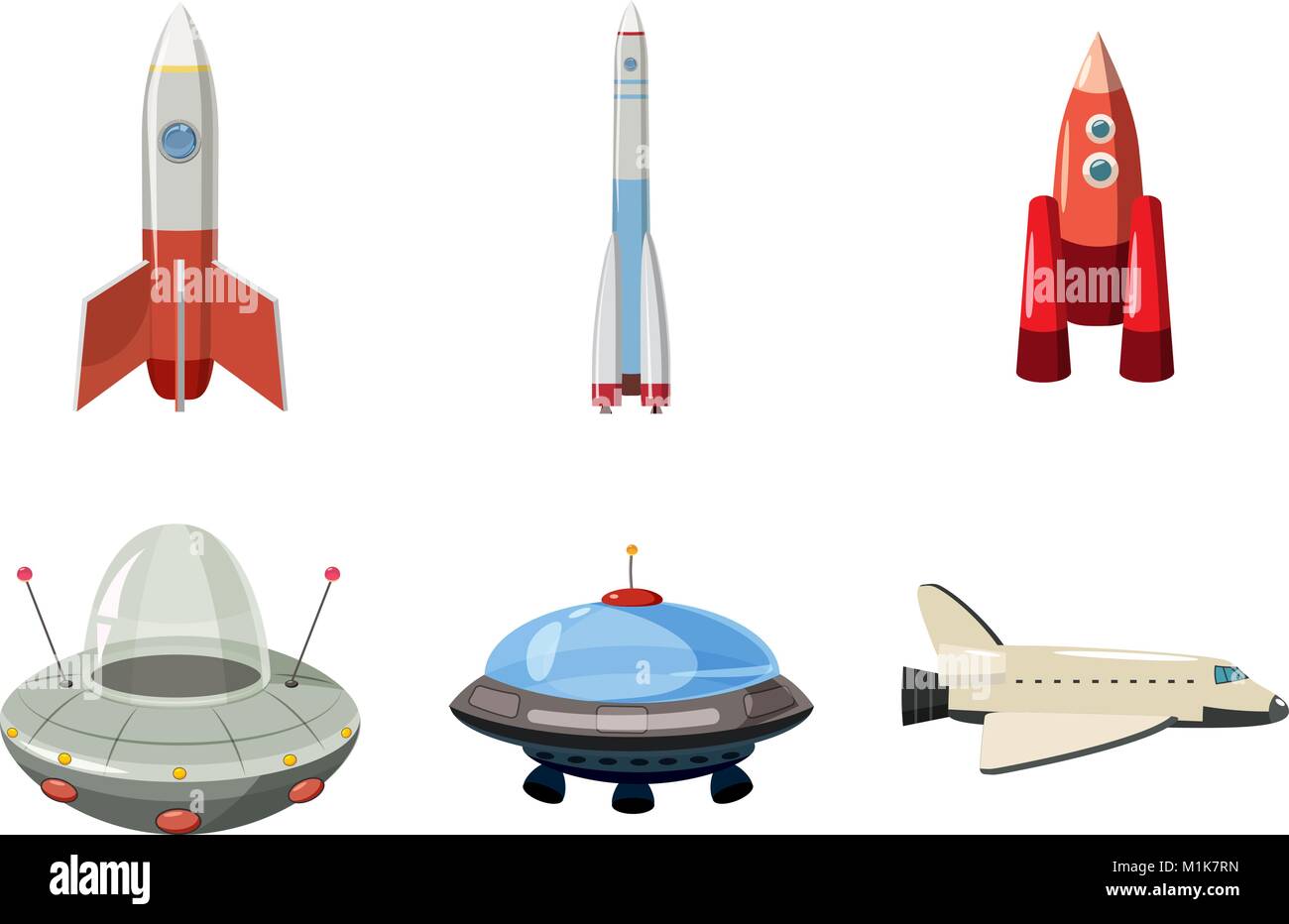 Spaceship icon set, cartoon style Stock Vector Image & Art - Alamy
