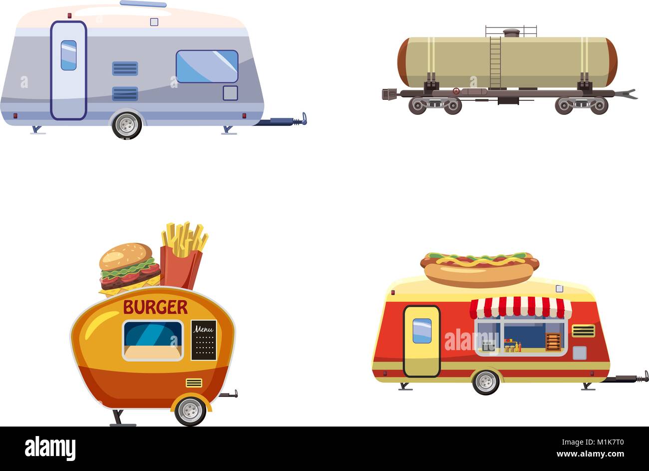 Trailer icon set, cartoon style Stock Vector Image & Art - Alamy