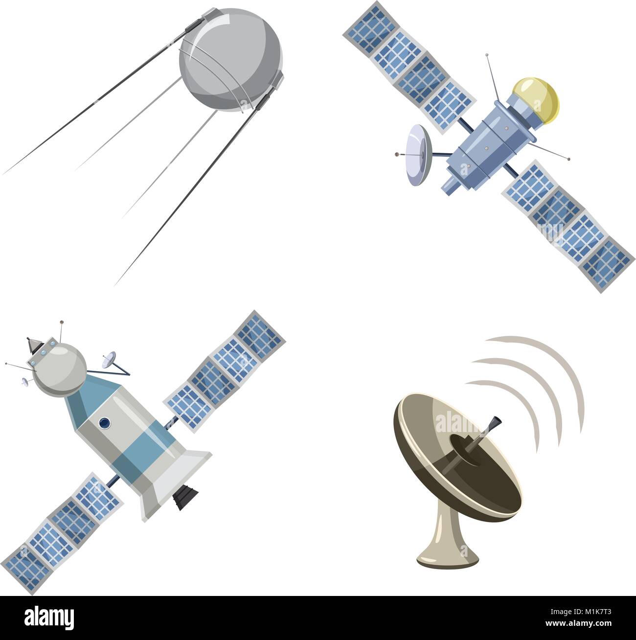 Satellite icon set, cartoon style Stock Vector Image & Art - Alamy