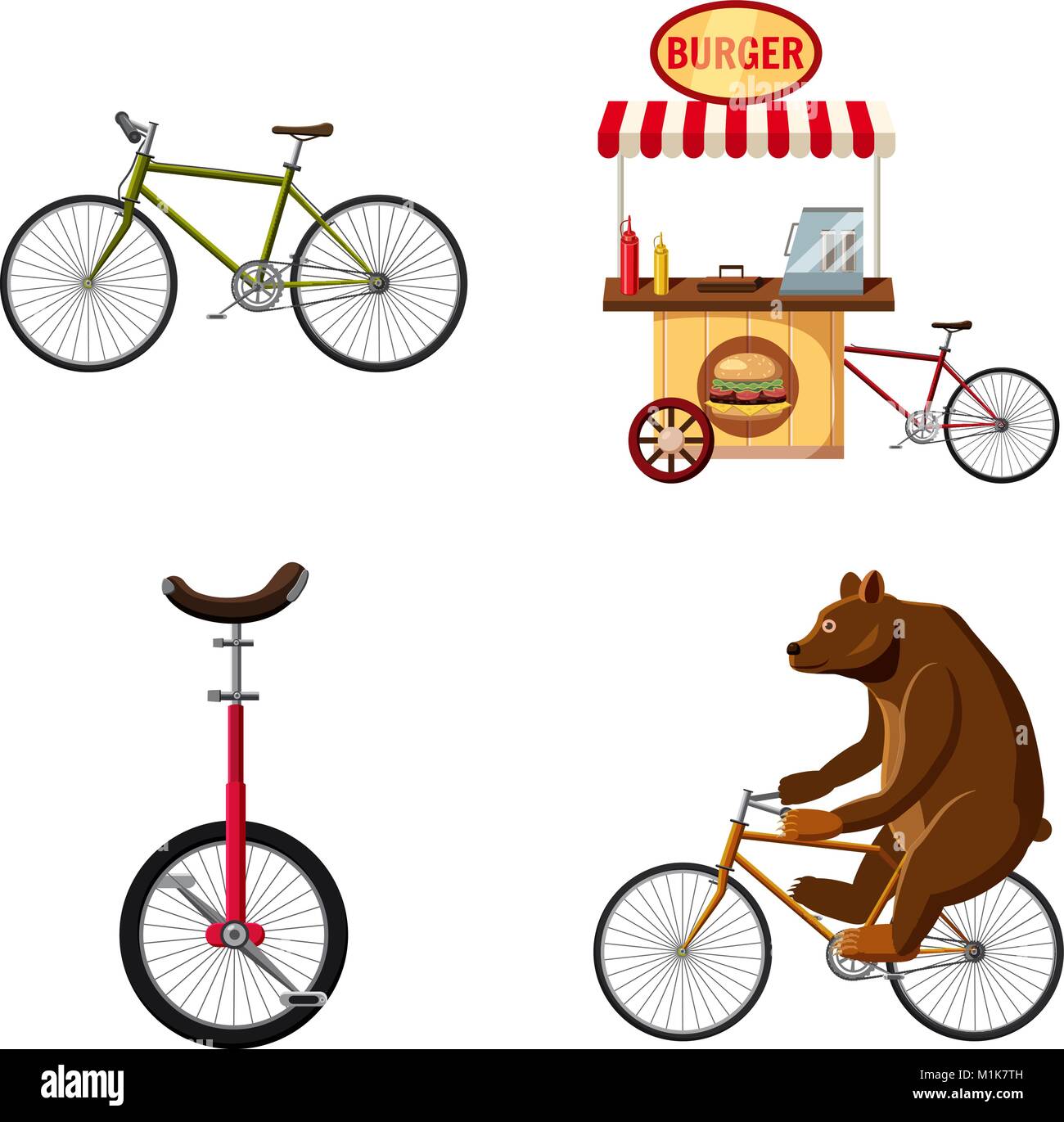 Bike icon set, cartoon style Stock Vector Image & Art - Alamy