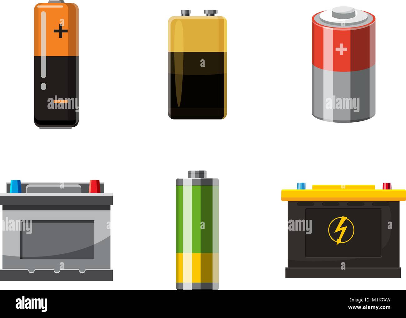 Battery icon set, cartoon style Stock Vector Image & Art - Alamy