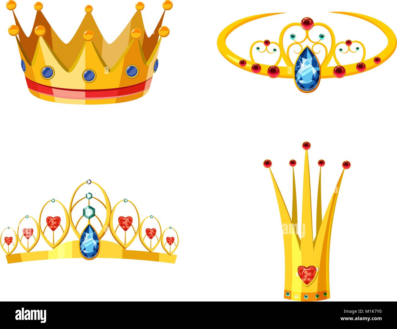Crown icon set, cartoon style Stock Vector Image & Art - Alamy