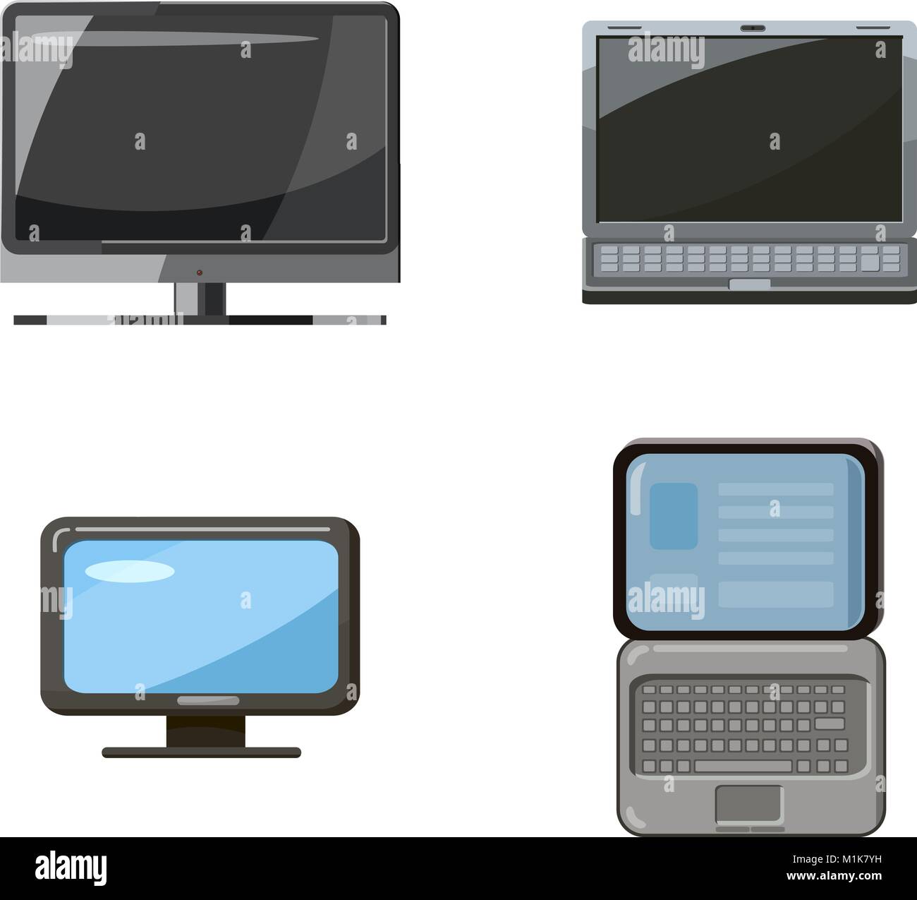 Pc and laptop icon set, cartoon style Stock Vector Image & Art - Alamy