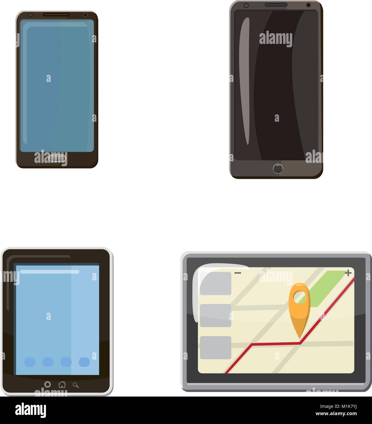 Smartphone icon set, cartoon style Stock Vector Image & Art - Alamy