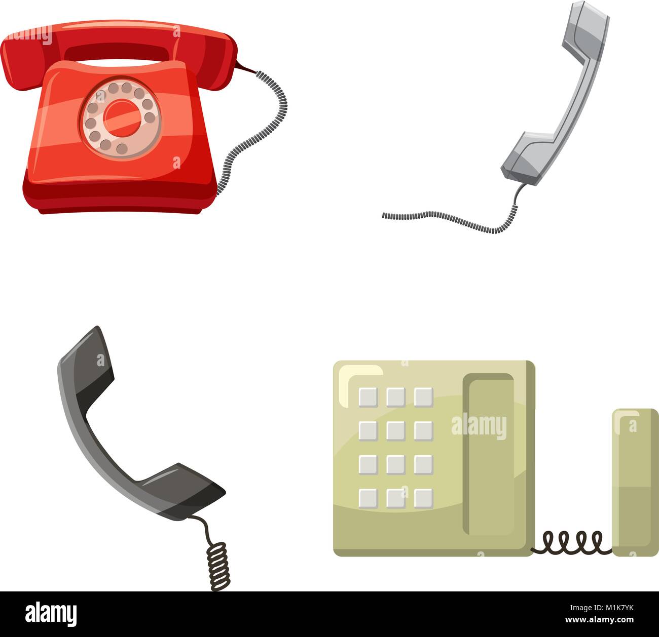 Telephone icon set, cartoon style Stock Vector Image & Art - Alamy