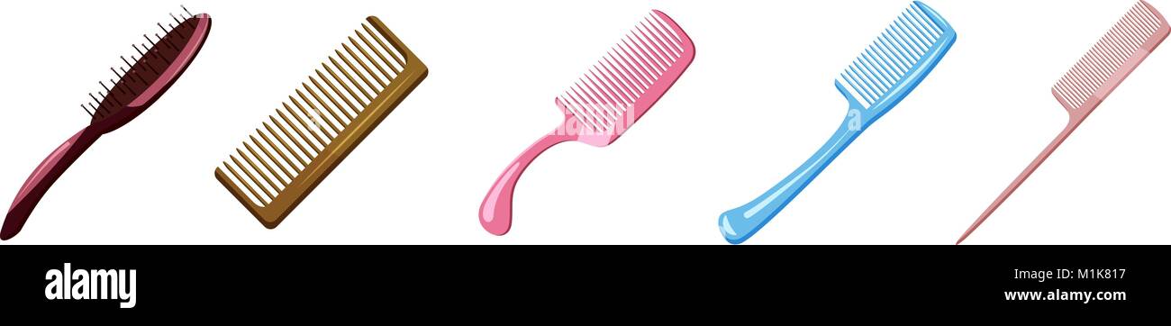 Comb icon set, cartoon style Stock Vector Image & Art - Alamy