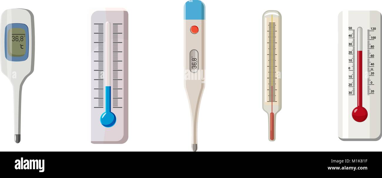 Thermometer icon set, cartoon style Stock Vector Image & Art - Alamy