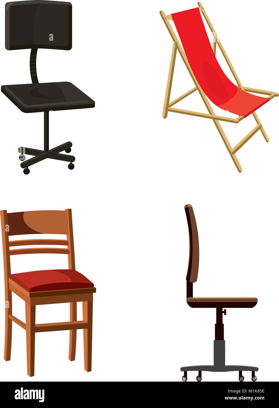 Chair icon set, cartoon style Stock Vector Image & Art - Alamy
