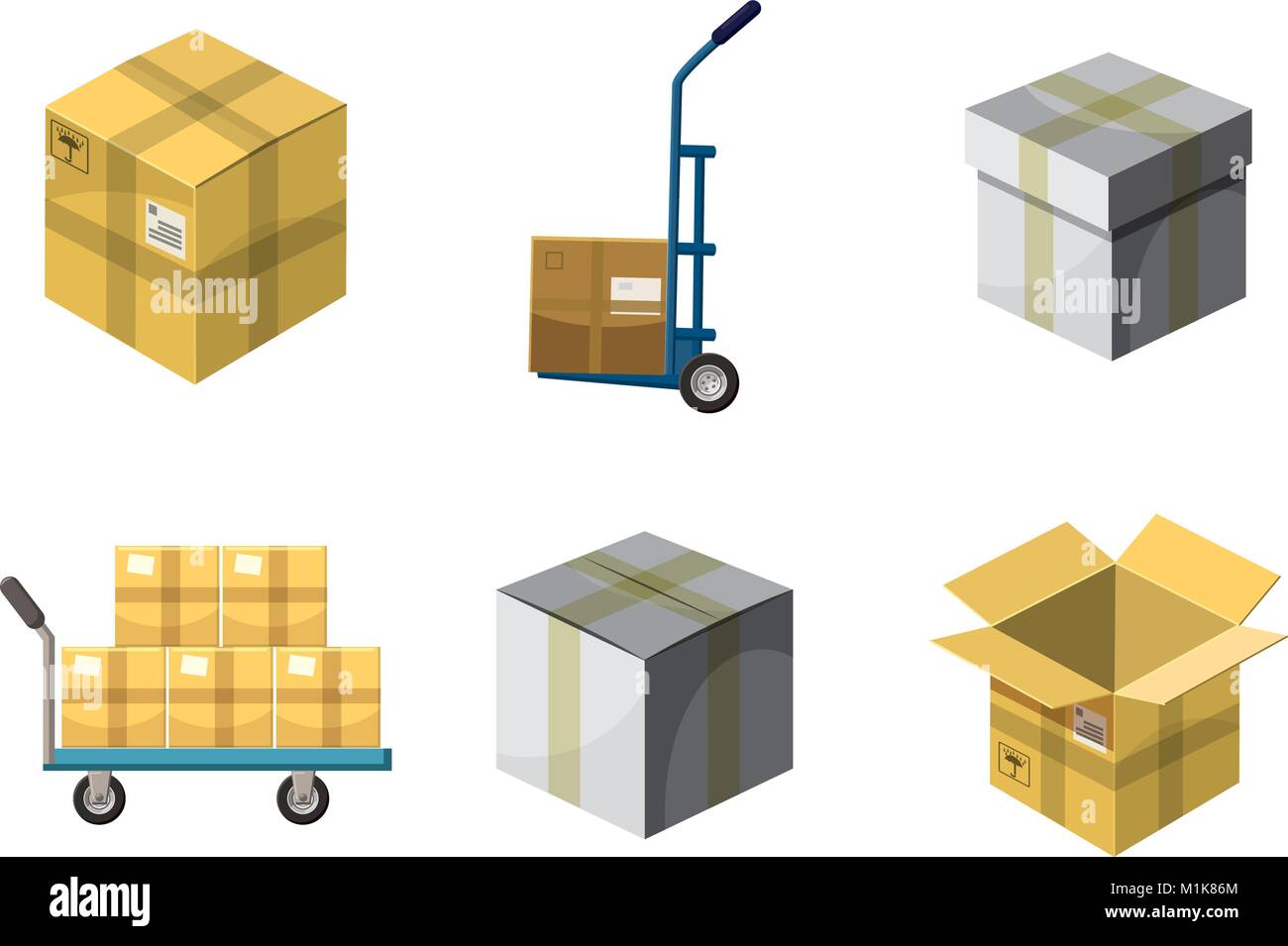 Box icon set, cartoon style Stock Vector Image & Art - Alamy