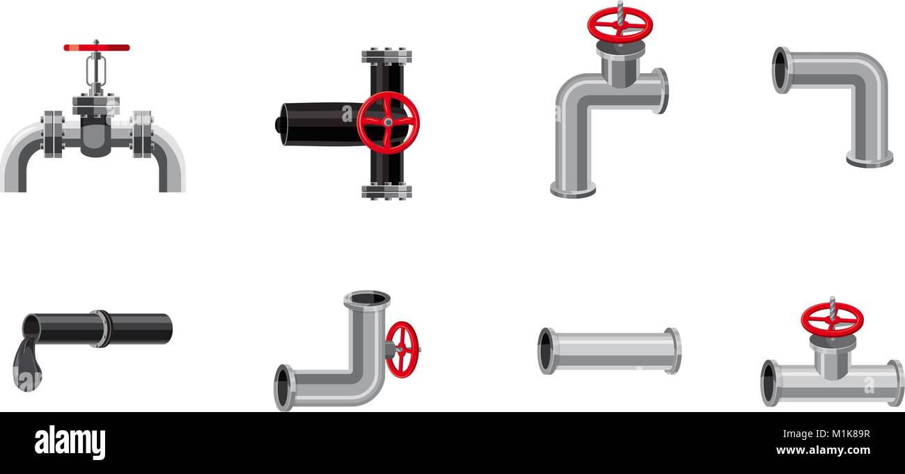 Pipe icon set, cartoon style Stock Vector Image & Art - Alamy