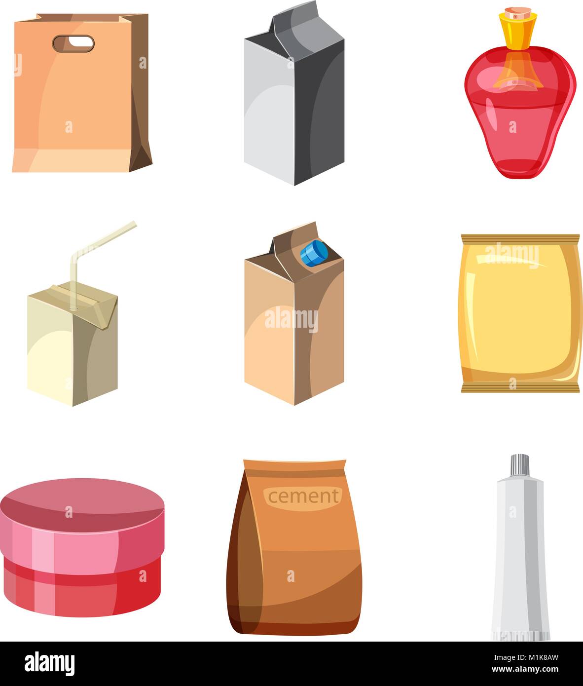 Package icon set, cartoon style Stock Vector Image & Art - Alamy