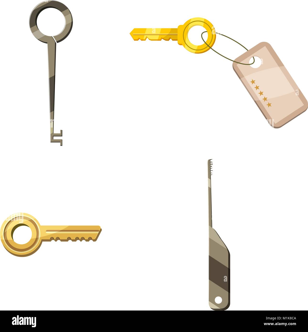 Door key icon set, cartoon style Stock Vector Image & Art - Alamy