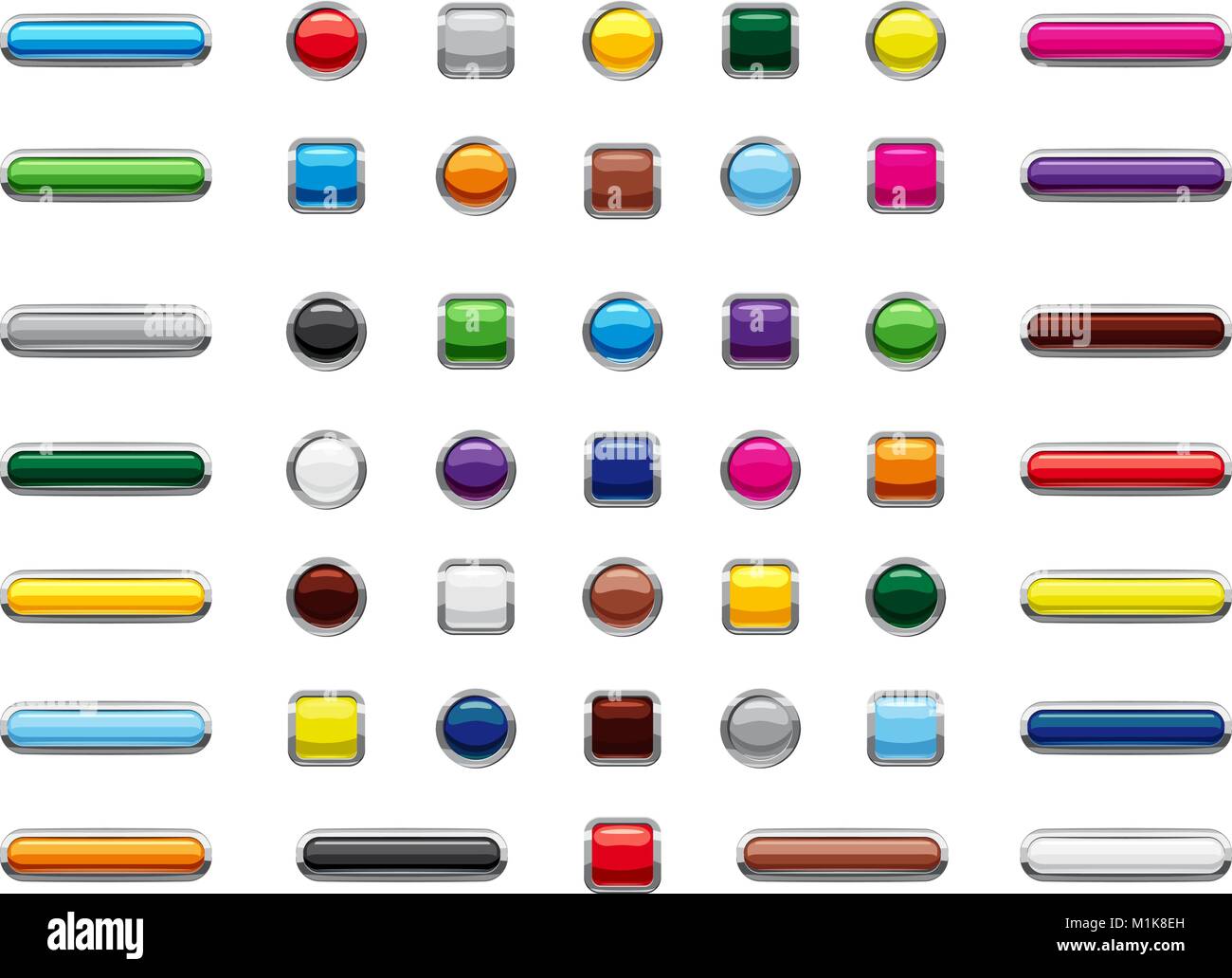 Web button icon set, cartoon style Stock Vector Image & Art - Alamy