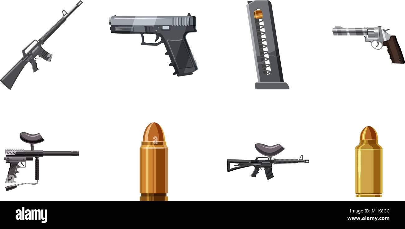 Weapons icon set, cartoon style Stock Vector Image & Art - Alamy