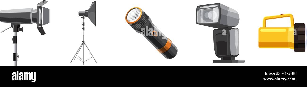 Spotlight icon set, cartoon style Stock Vector Image & Art - Alamy