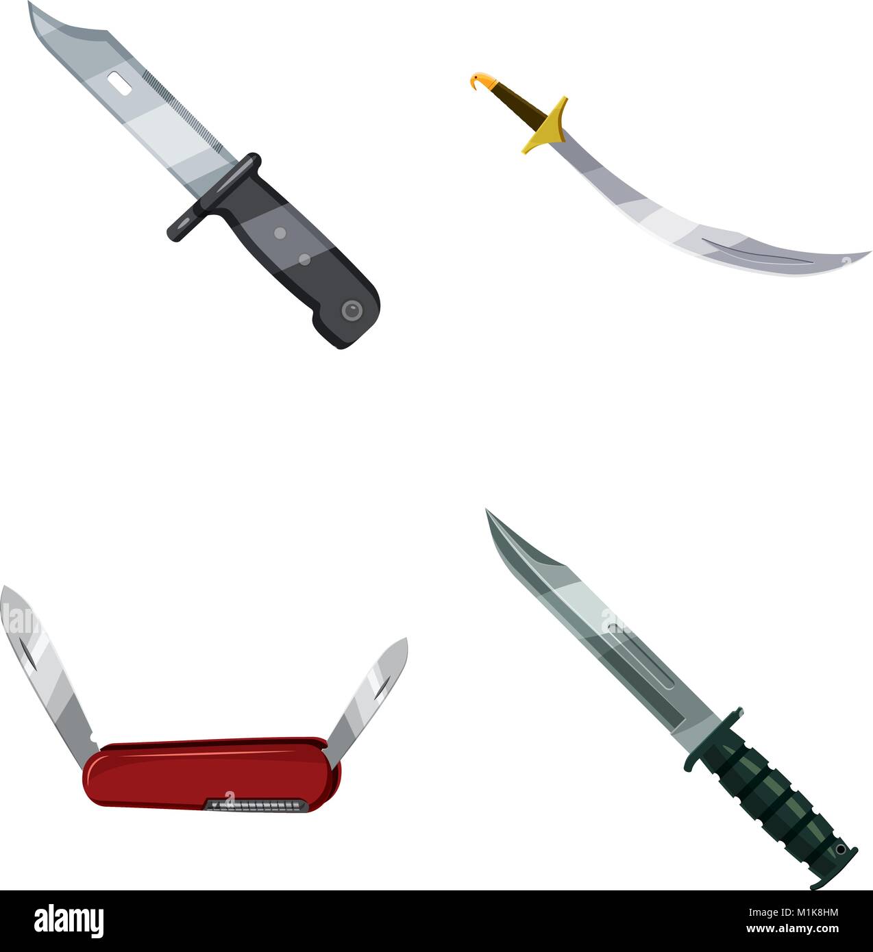 Knife icon set, cartoon style Stock Vector Image & Art - Alamy
