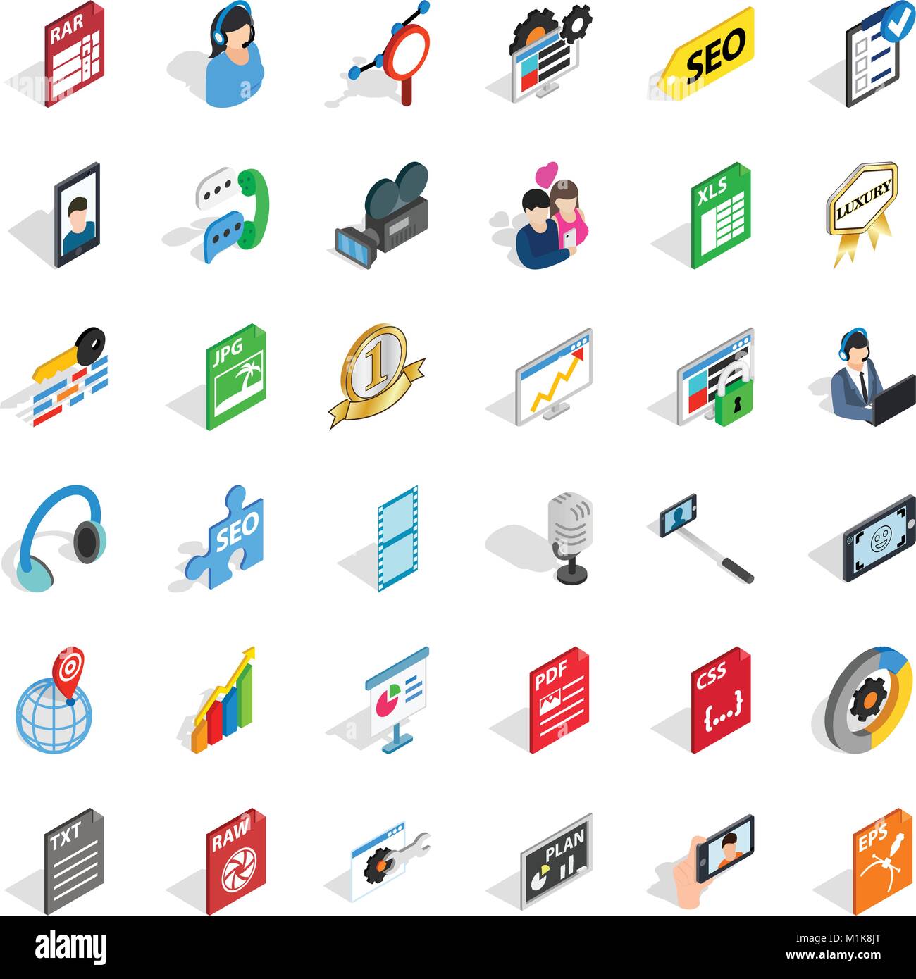 Variety of press icons set, isometric style Stock Vector Image & Art ...