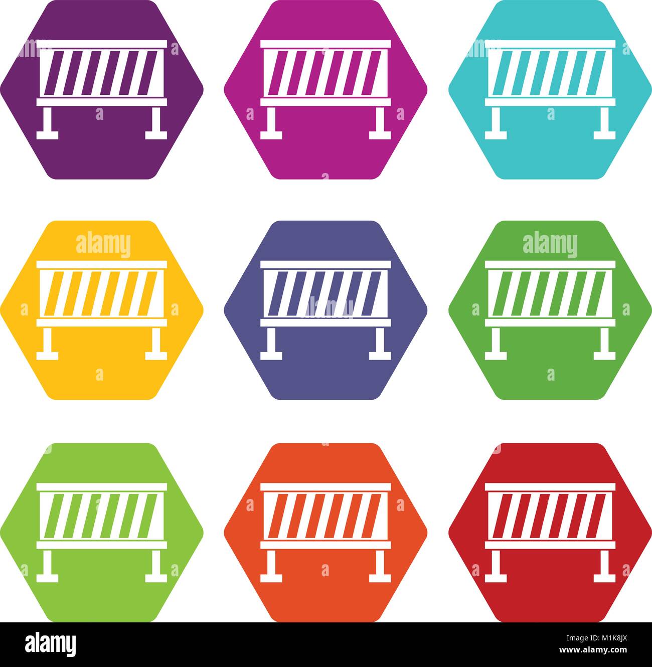 Traffic barrier icon set color hexahedron Stock Vector Image & Art - Alamy