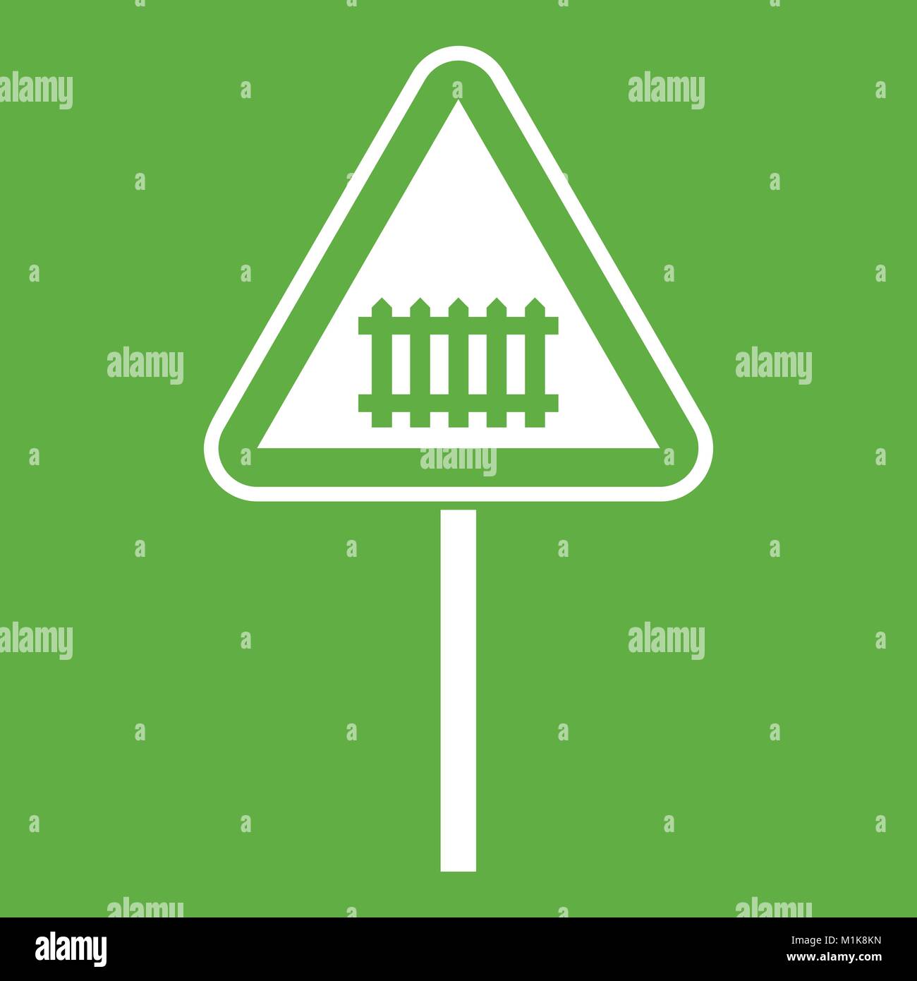 Warning road sign icon green Stock Vector Image & Art - Alamy