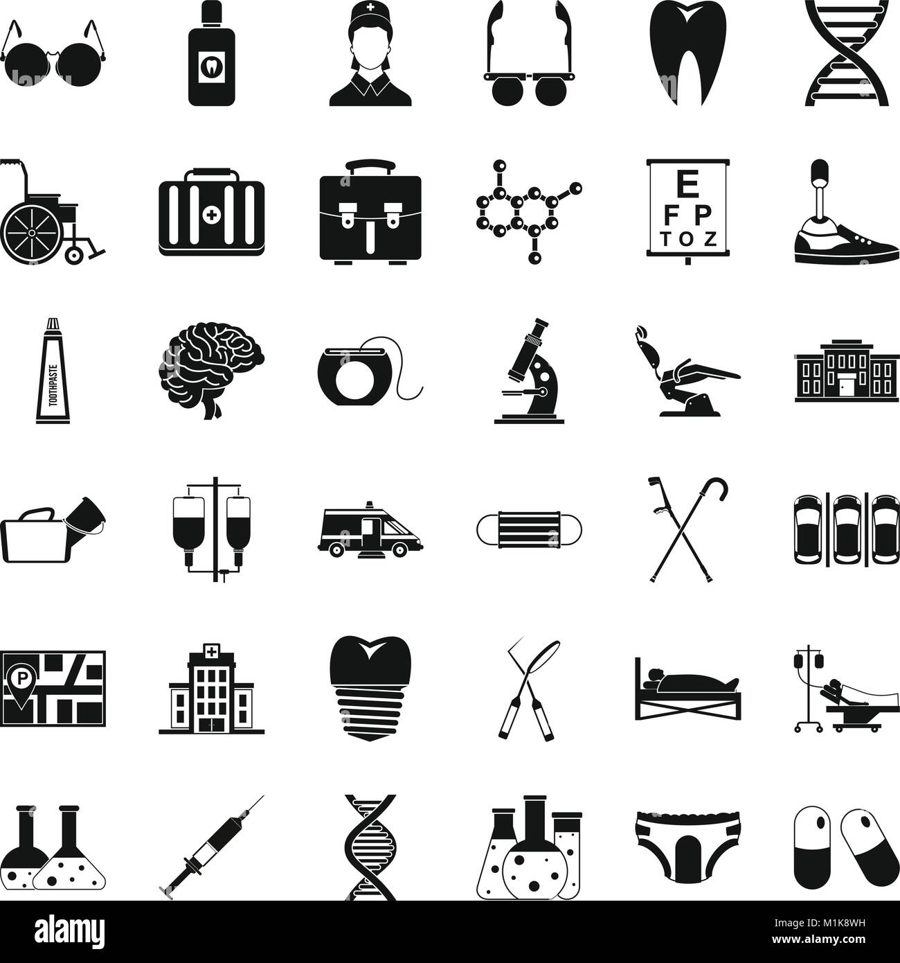 Health facility icons set, simple style Stock Vector Image & Art - Alamy