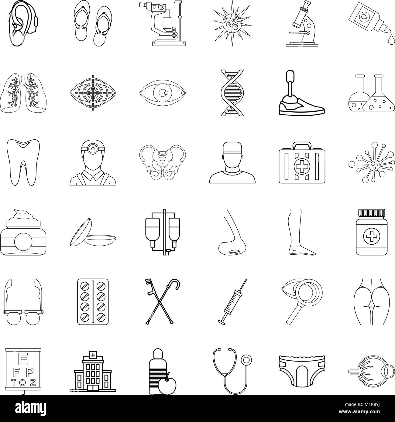 Wellness Icons Set Outline Style Stock Vector Image And Art Alamy