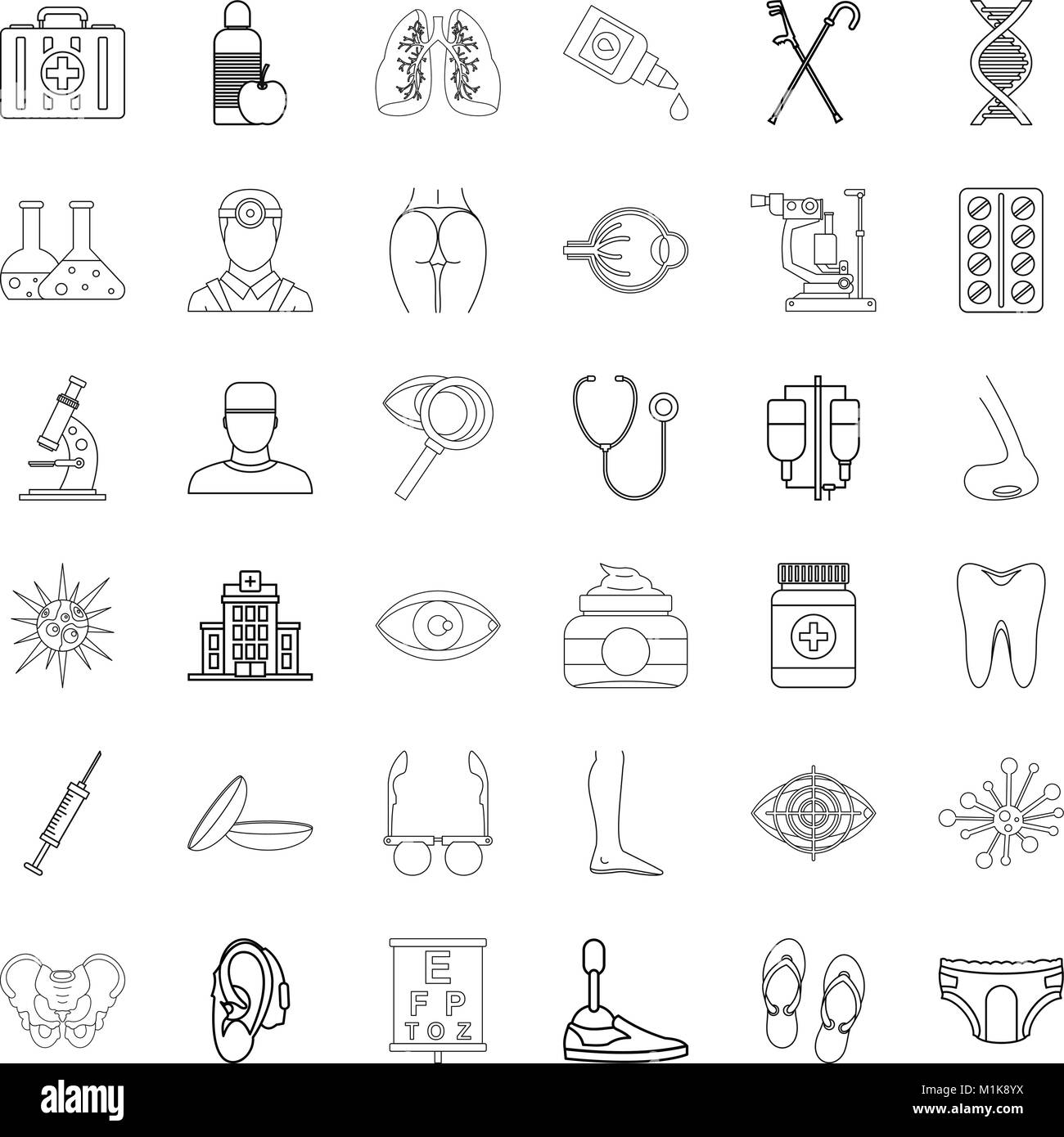 Wellbeing icons set, outline style Stock Vector Image & Art - Alamy