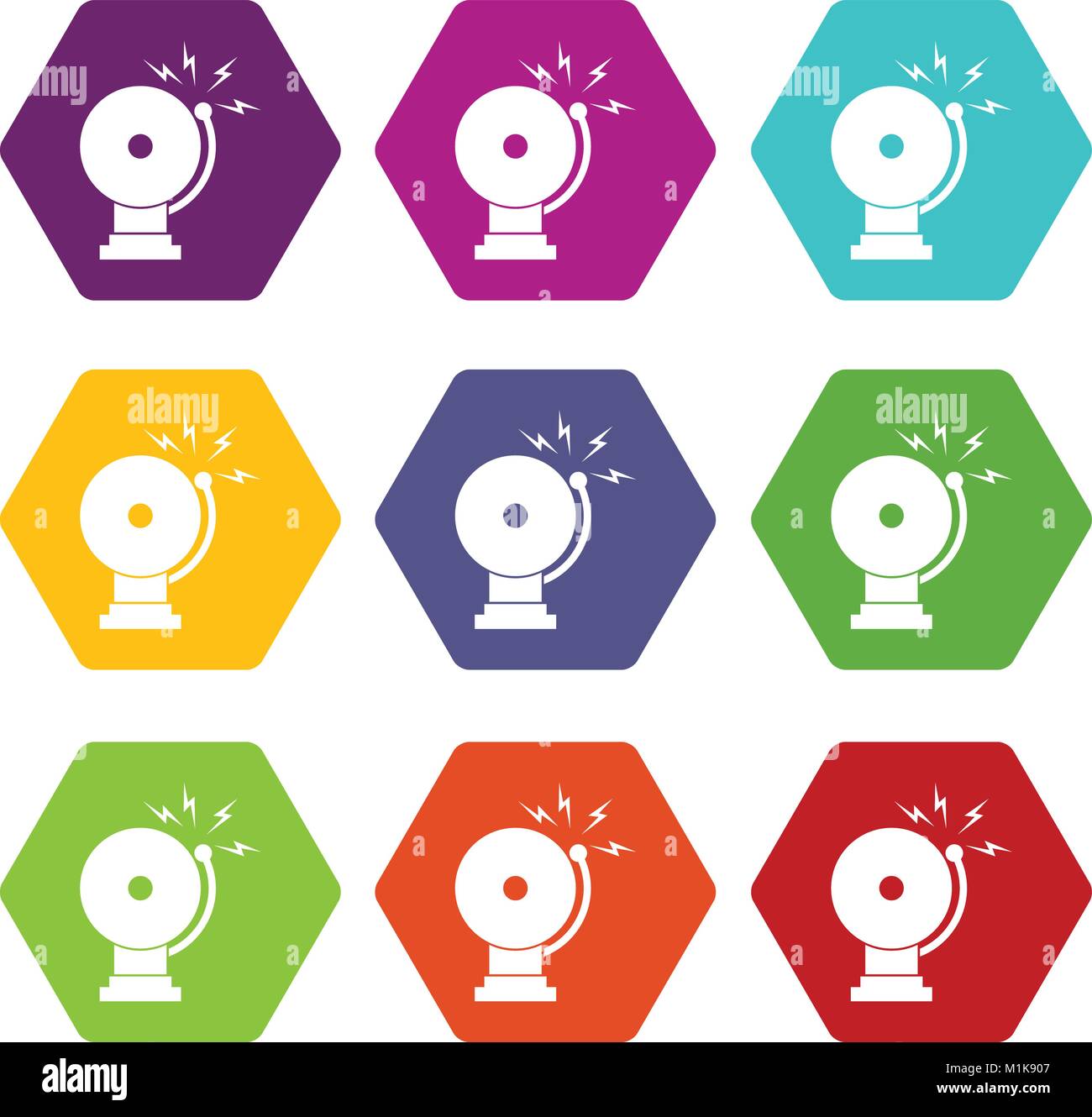 Fire alarm icon set color hexahedron Stock Vector Image & Art - Alamy