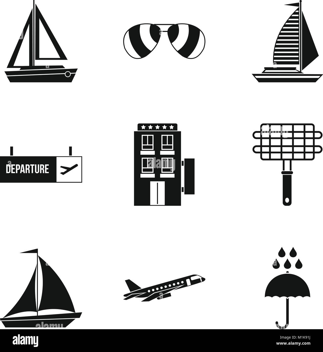 Wandering icons set, simple style Stock Vector Image & Art - Alamy