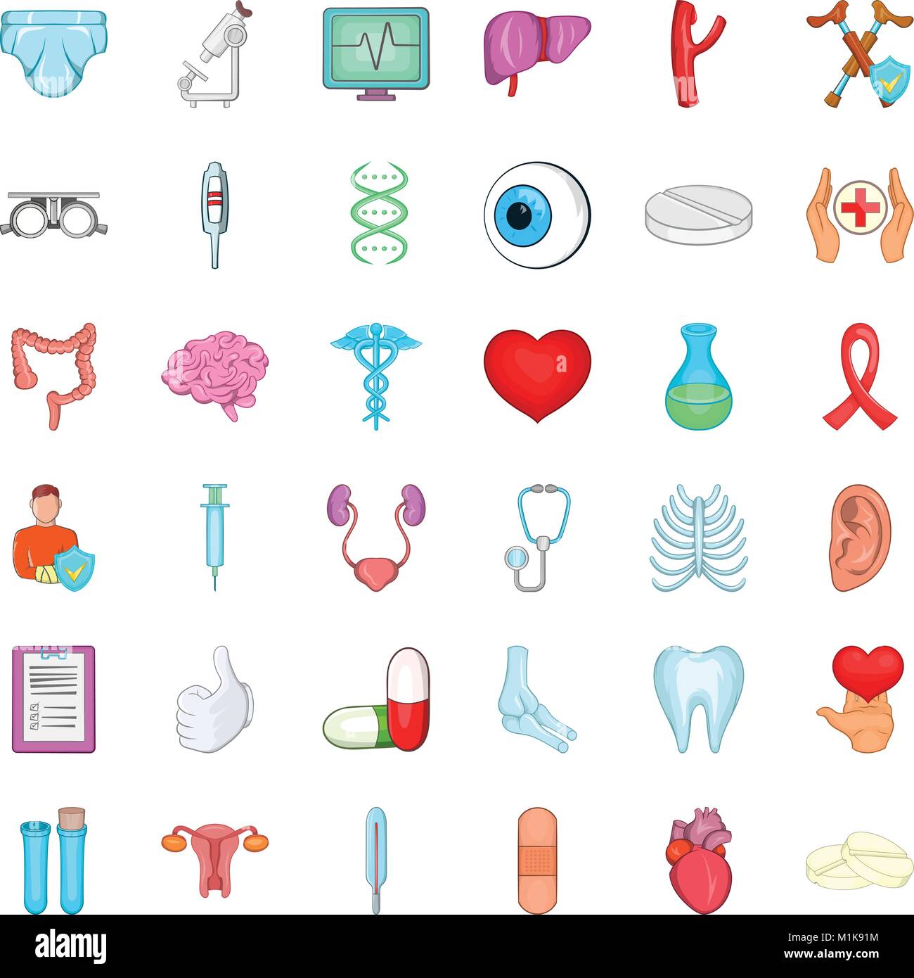 Medical screening icons set, cartoon style Stock Vector Image & Art - Alamy