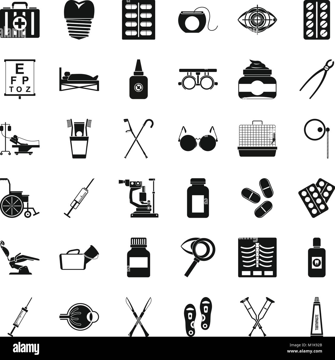 Salutary icons set, simple style Stock Vector Image & Art - Alamy