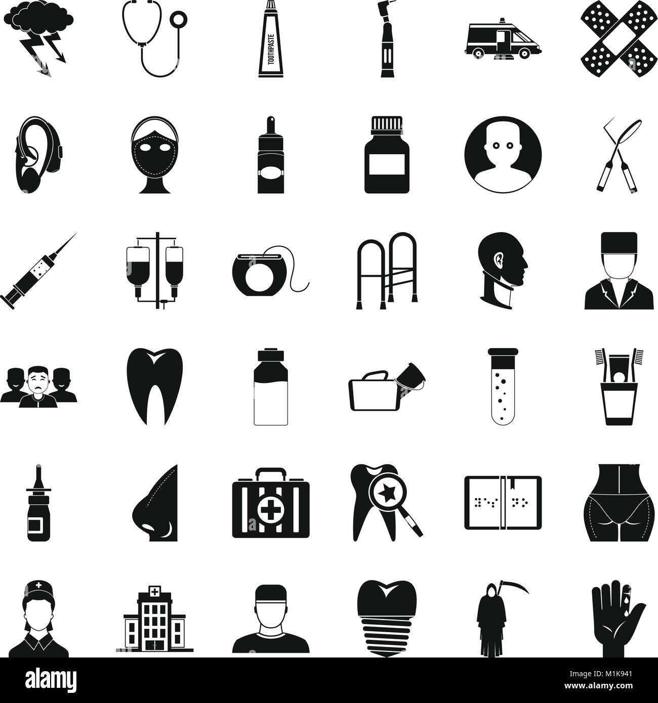 Pharmaceuticals icons set, simple style Stock Vector Image & Art - Alamy