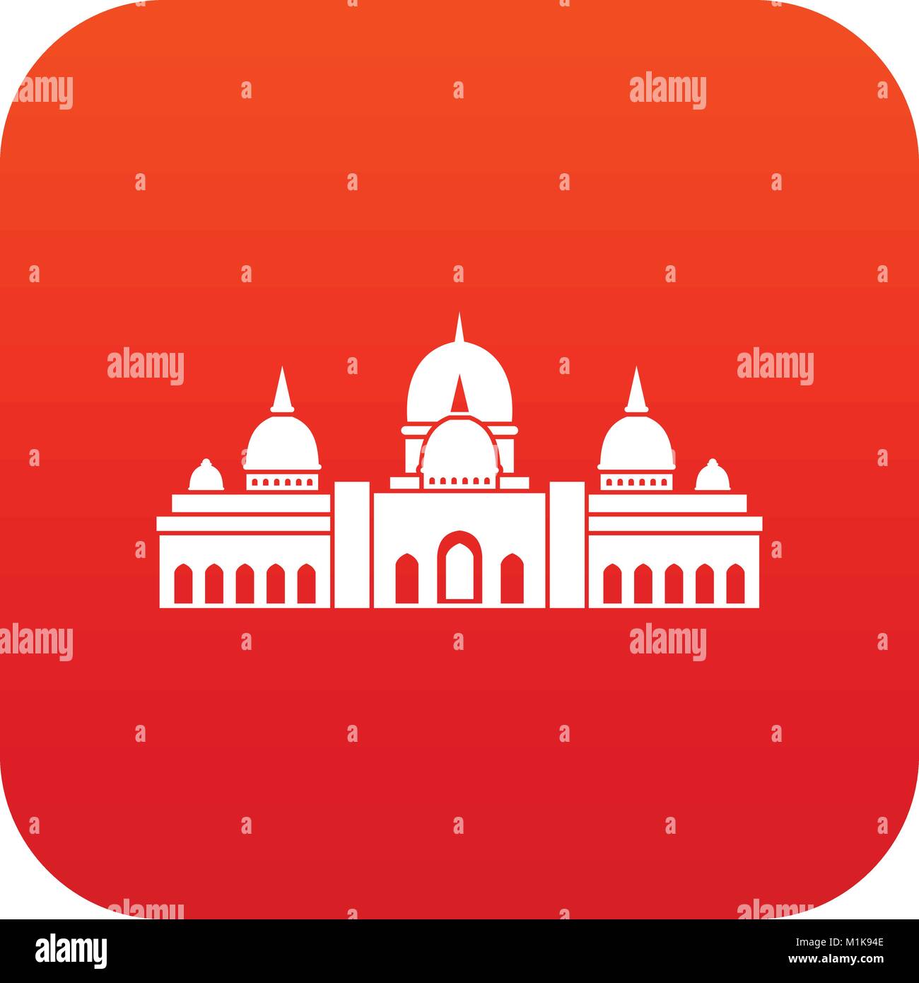 Sheikh Zayed Grand Mosque, UAE icon digital red Stock Vector Image ...