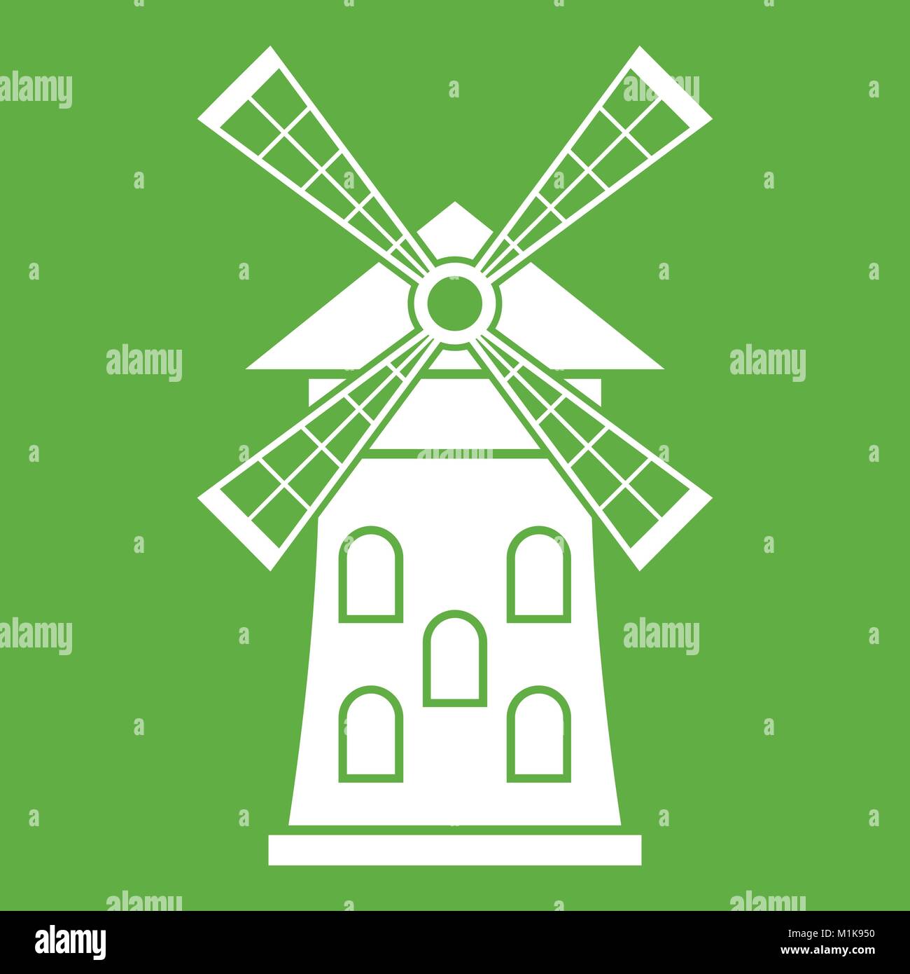 Windmill icon green Stock Vector Image & Art - Alamy