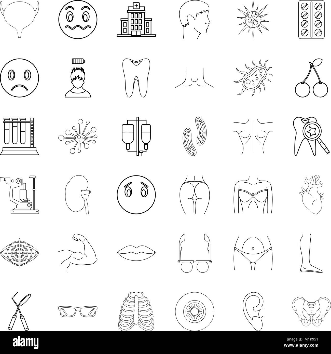 Medical pharmaceutical icons set, outline style Stock Vector Image ...