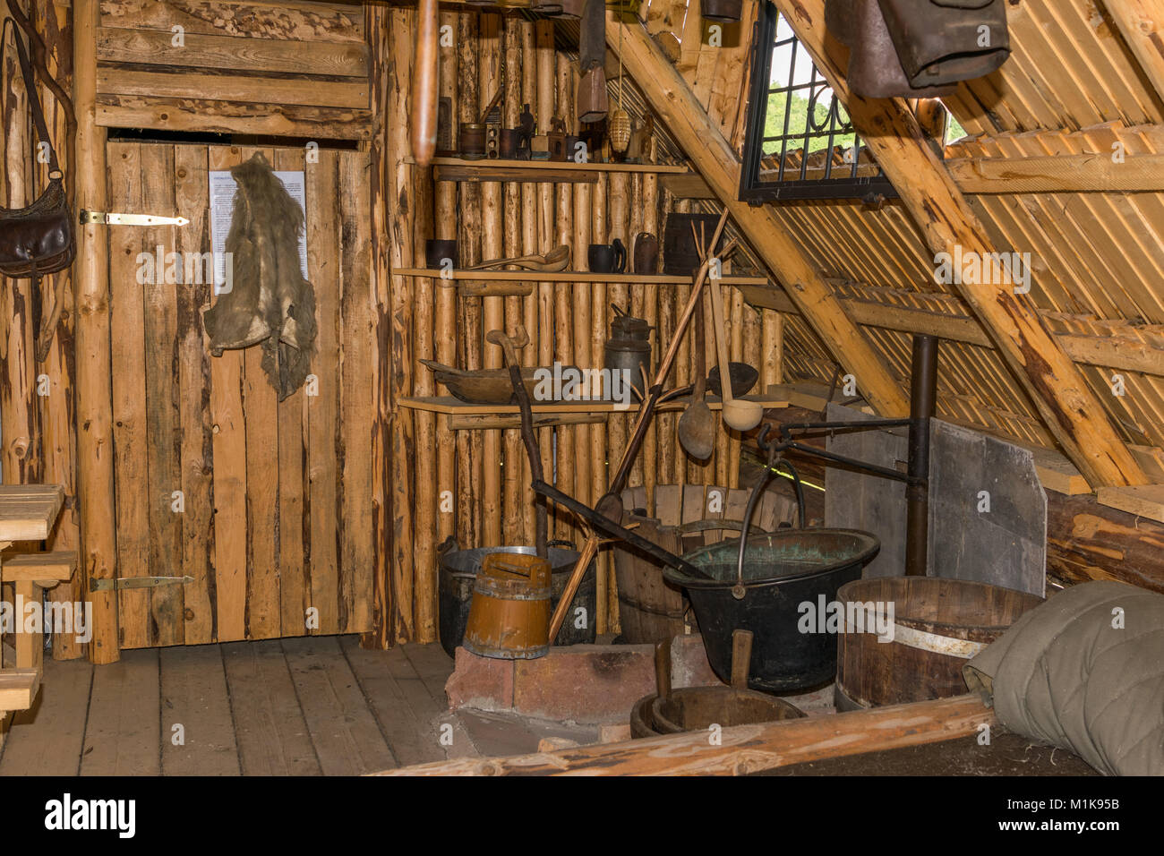 Wooden medieval house of hunter Stock Photo - Alamy
