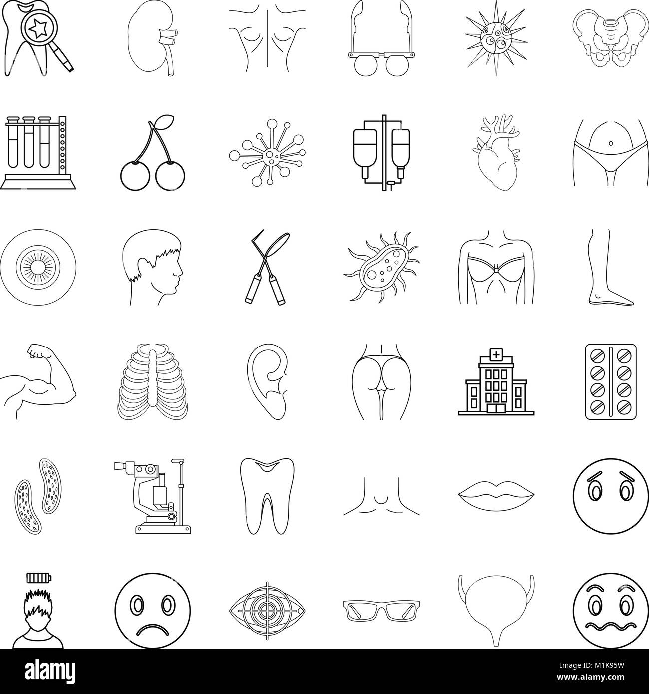 Medical officer icons set, outline style Stock Vector Image & Art - Alamy