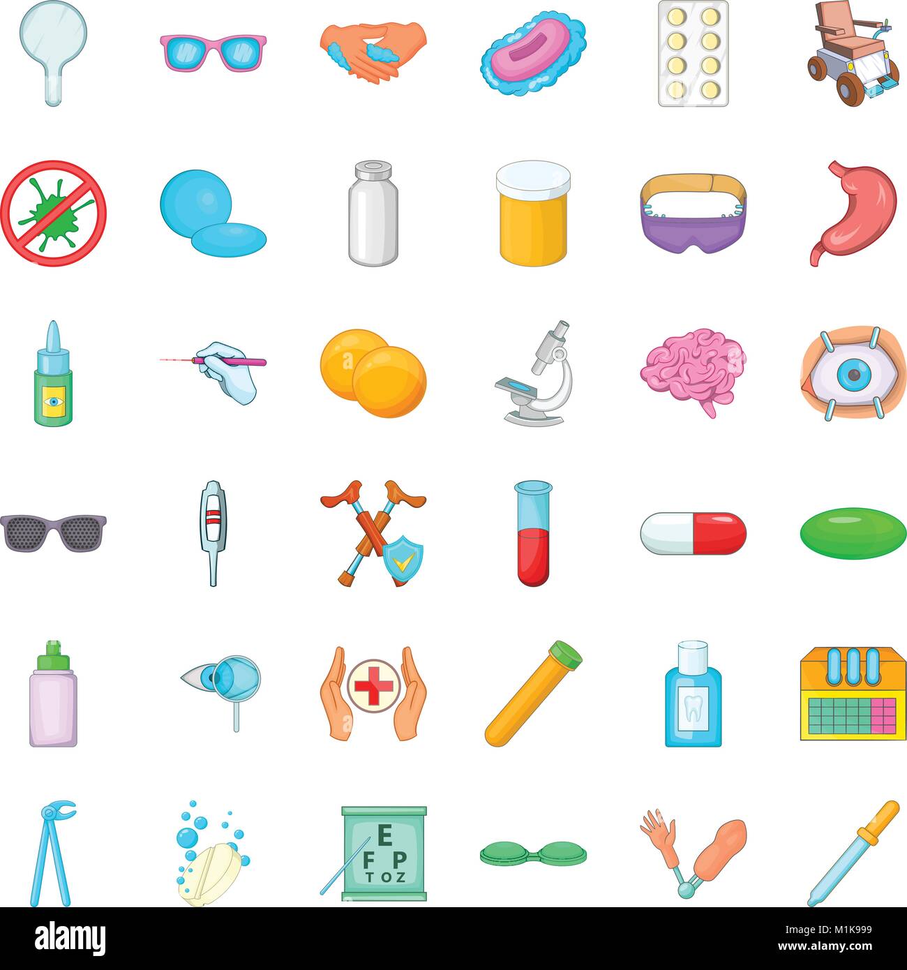 Physical examination icons set, cartoon style Stock Vector Image & Art ...