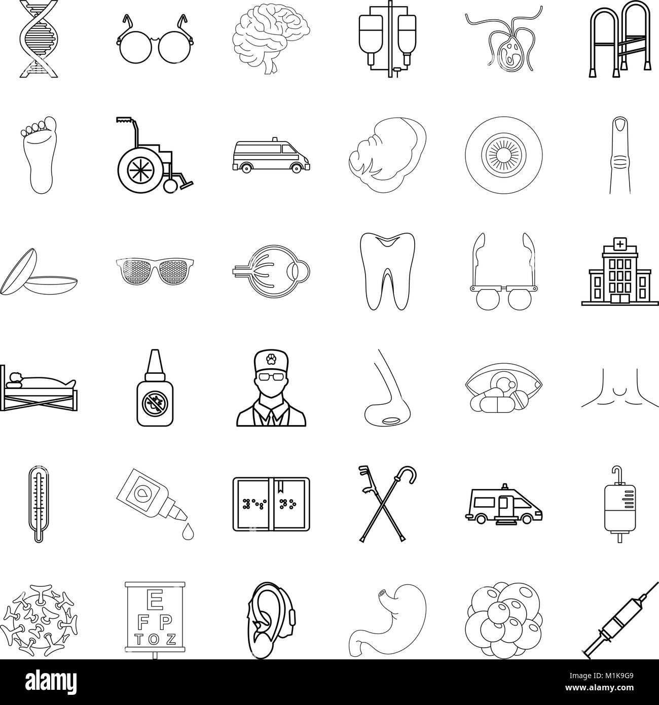 Health care provider icons set, outline style Stock Vector Image & Art ...