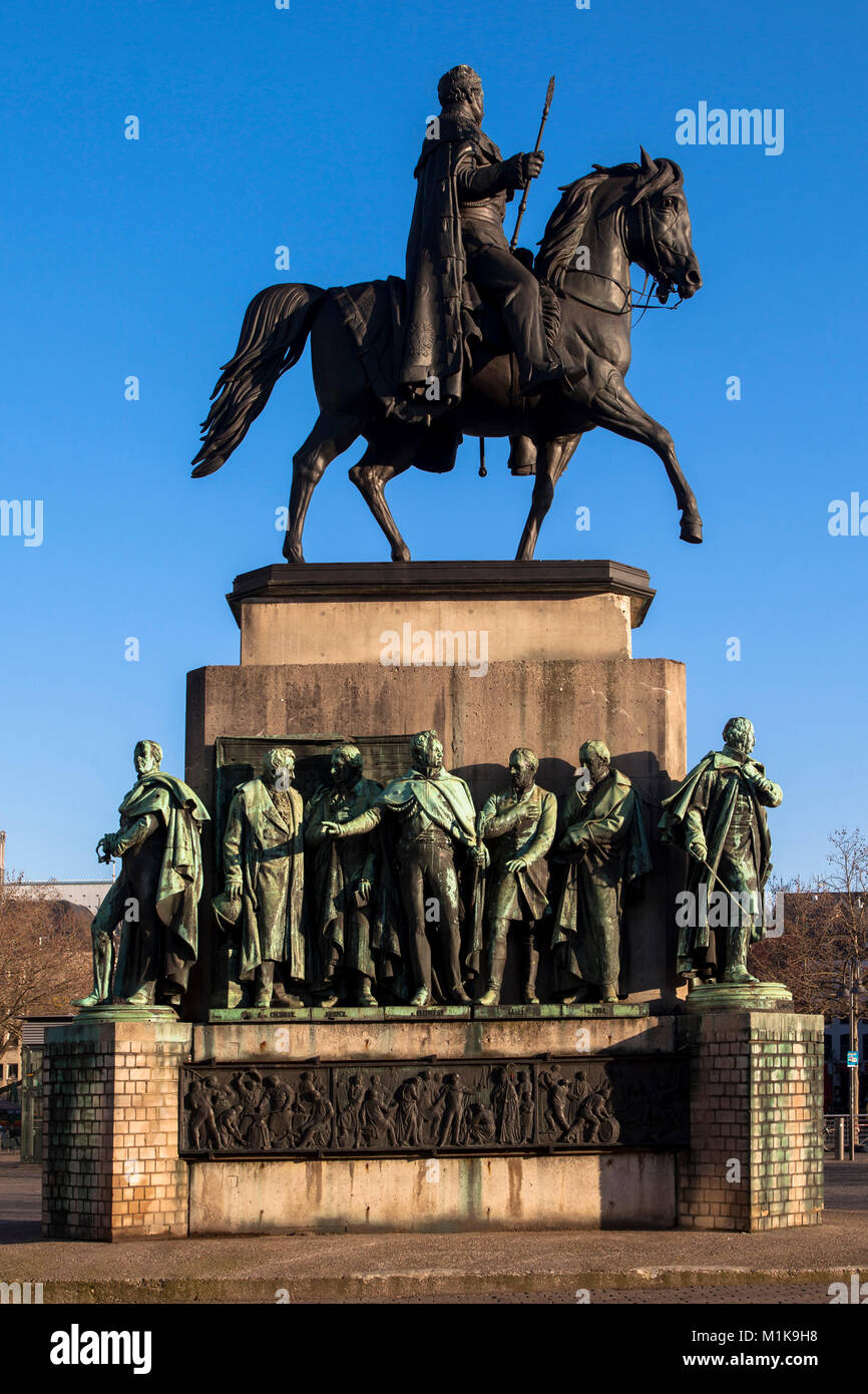 Germany, Cologne, equestrian statue Emperor Friedrich Wilhem III, King ...